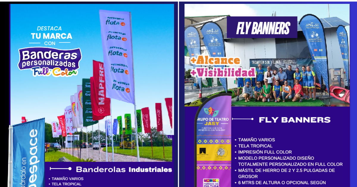 Banderas Publicitarias y Fly Banners Personalizadas en Paraguay